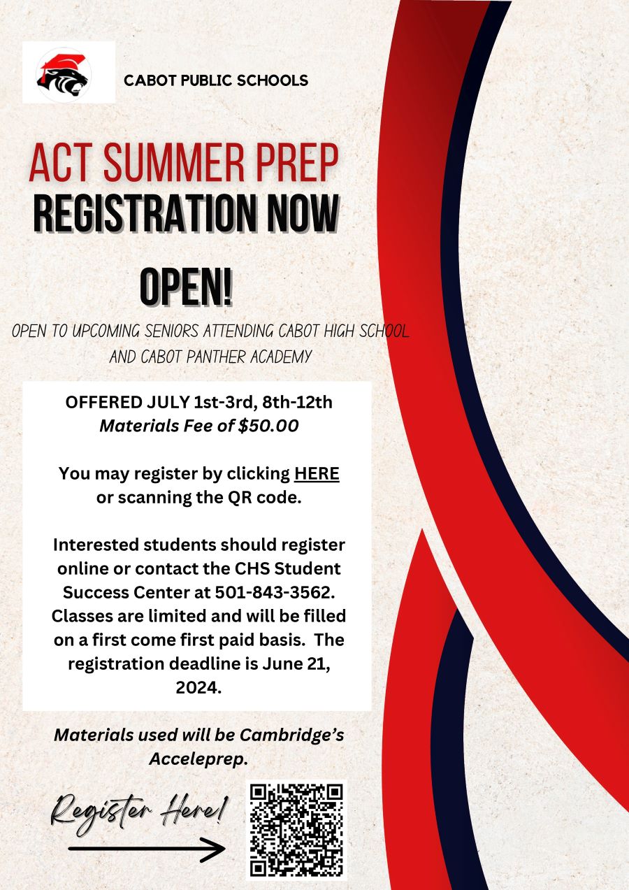 ACT Summer Prep 2024 For Upcoming Seniors - Register Now!
