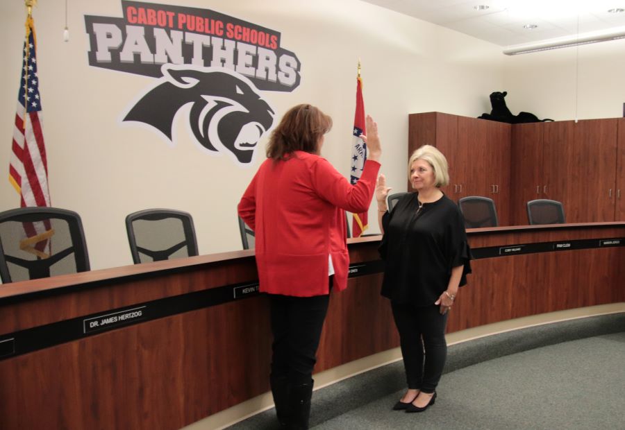 Pam Clem Sworn In For Another Term on Cabot School Board
