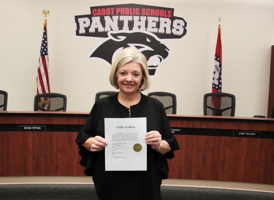 Pam Clem Sworn In For Another Term on Cabot School Board