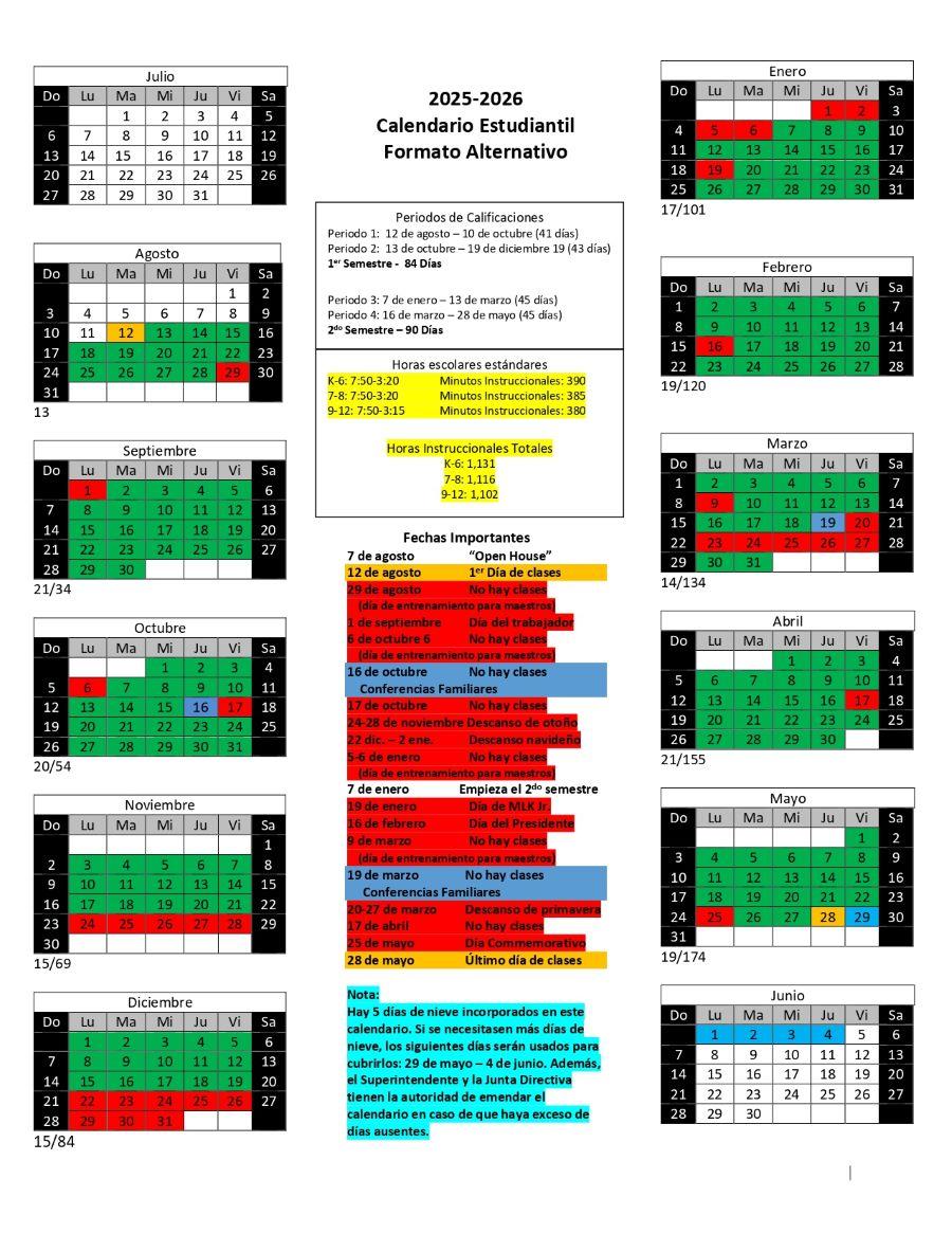 2025-2026 Student Calendar Released